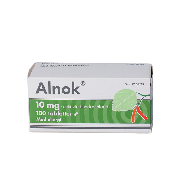 Alnok 10 mg tabletter 100 stk allergitabletter | Køb på DinApoteker.dk